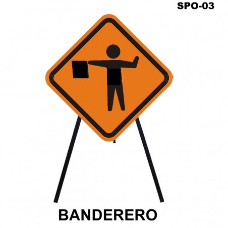 Senal Banderero Spo-03 (Señal Metalica Movil Temporal)