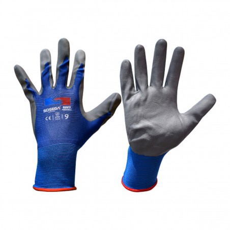 Guante Nitrilo Nylon Espuma Foam Gris Navy Sosega