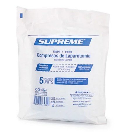 Compresa Gasa Esteril RX 45 X 45 Cm Paq X 5 Laparatomia Supreme
