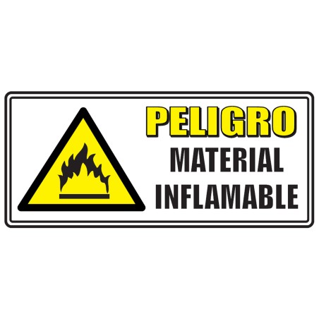 Señal Peligro Material Inflamable 30X15