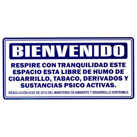 Señal Espacio Libre de Humo 30x15